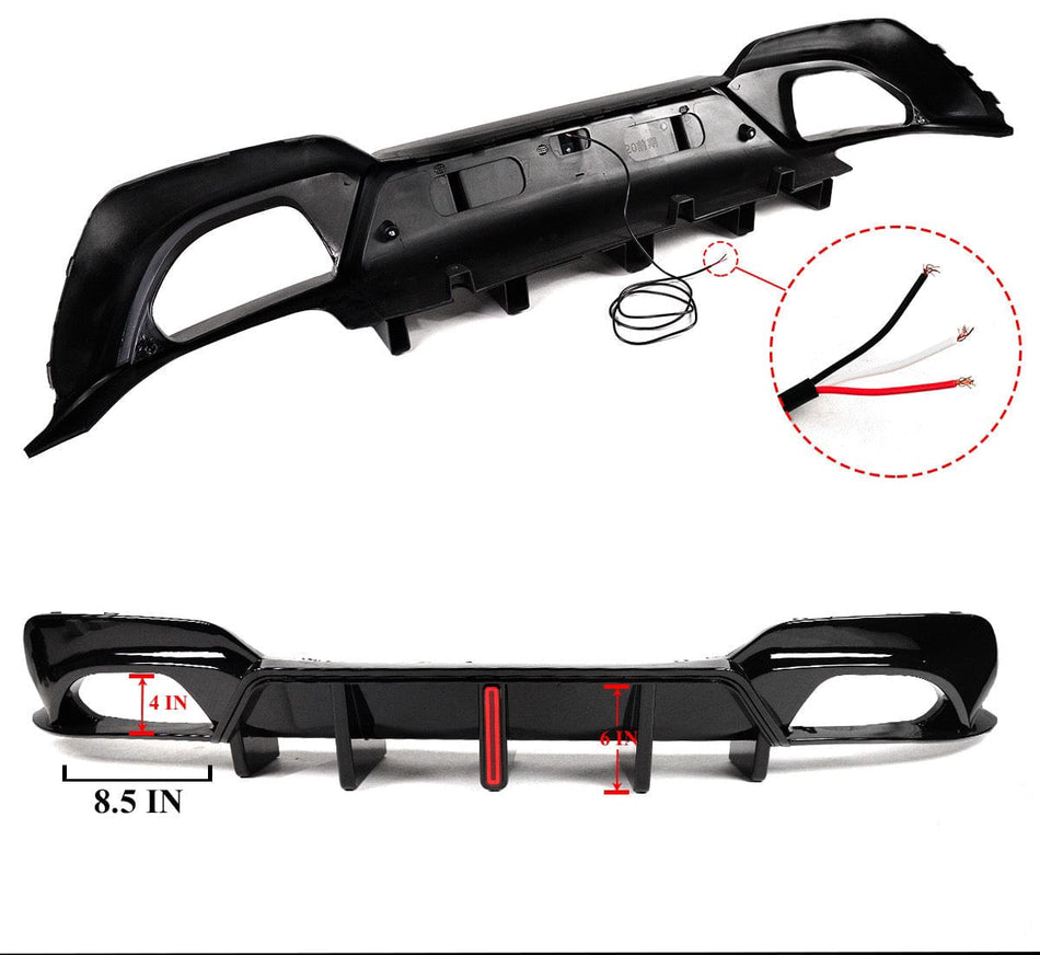 VT Style Gloss Black Diffuser w/ LED 3rd Brake Light - G20 3 Series (P ...